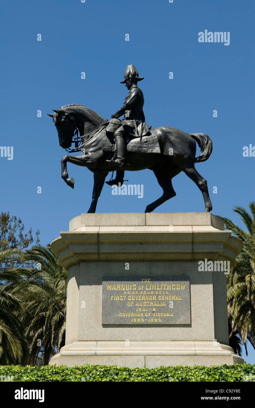 A statue of the Marquis of Linlithgow, First Governor General of ...