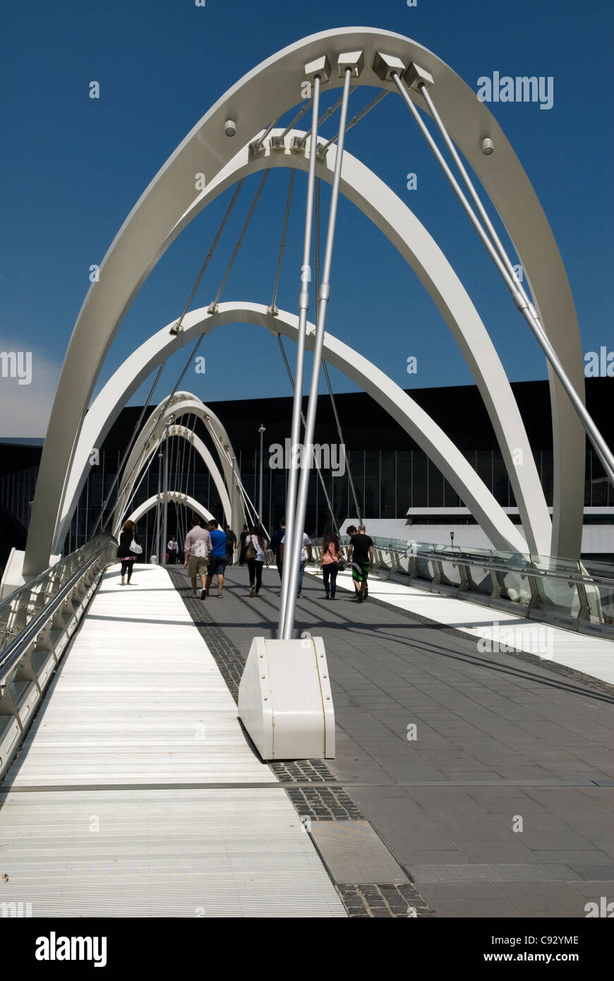The Webb Bridge is an award-winning modern cycling and pedestrian link ...