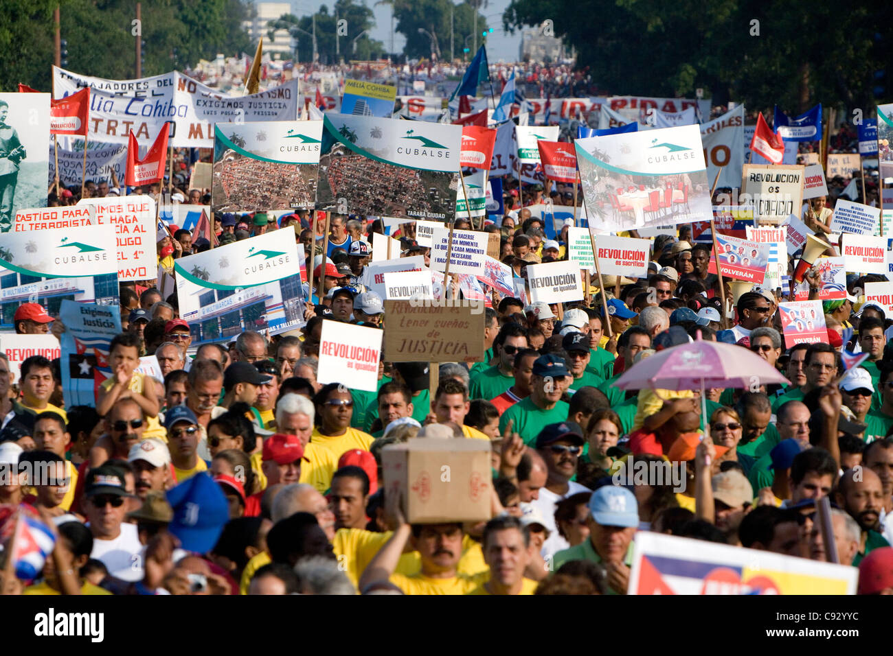Huge crowd at May Day parade. Havana, Cuba Stock Photo - Alamy