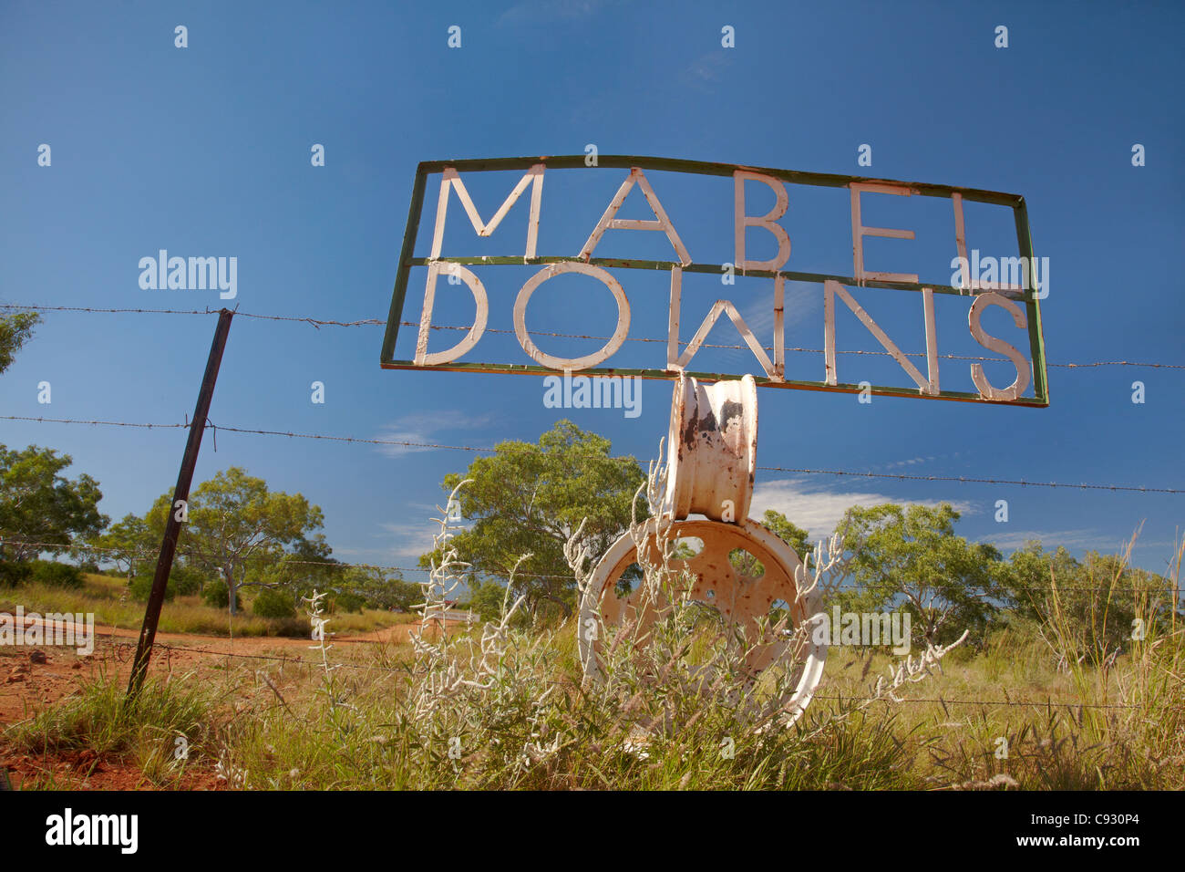 Sign for Mabel Downs Station, Kimberley Region, Western Australia ...