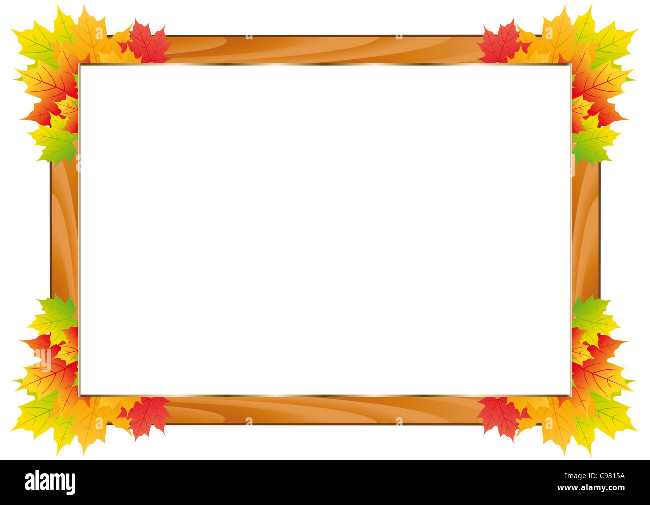 Colorful fall frame with leaves Stock Photo - Alamy