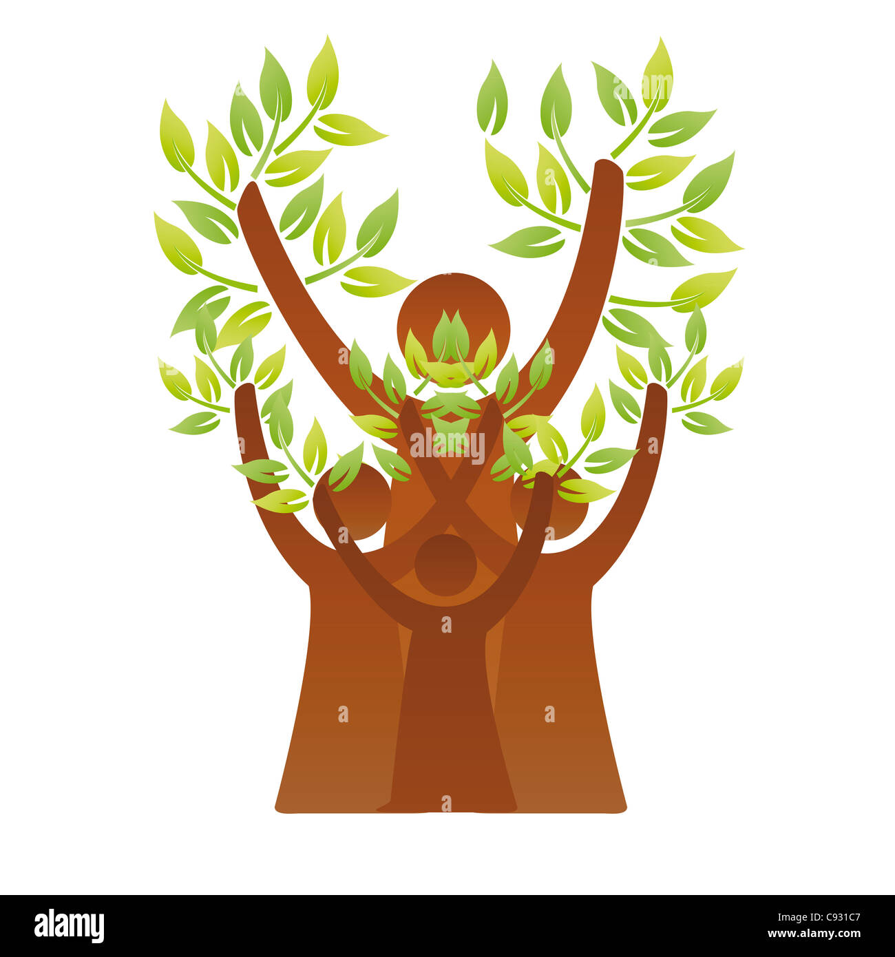 Trees woman silhouette Cut Out Stock Images & Pictures - Alamy