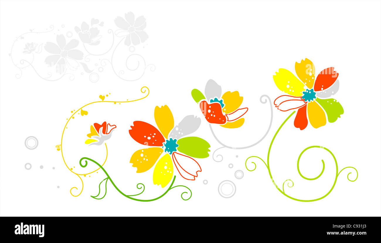 Multi colored flower petal on white background Stock Photo - Alamy