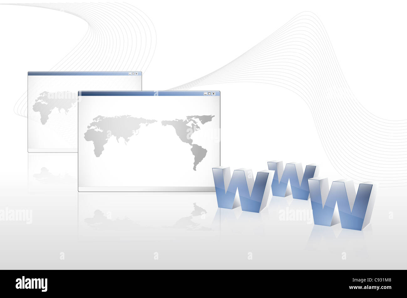 Internet sign with map in the background Stock Photo - Alamy