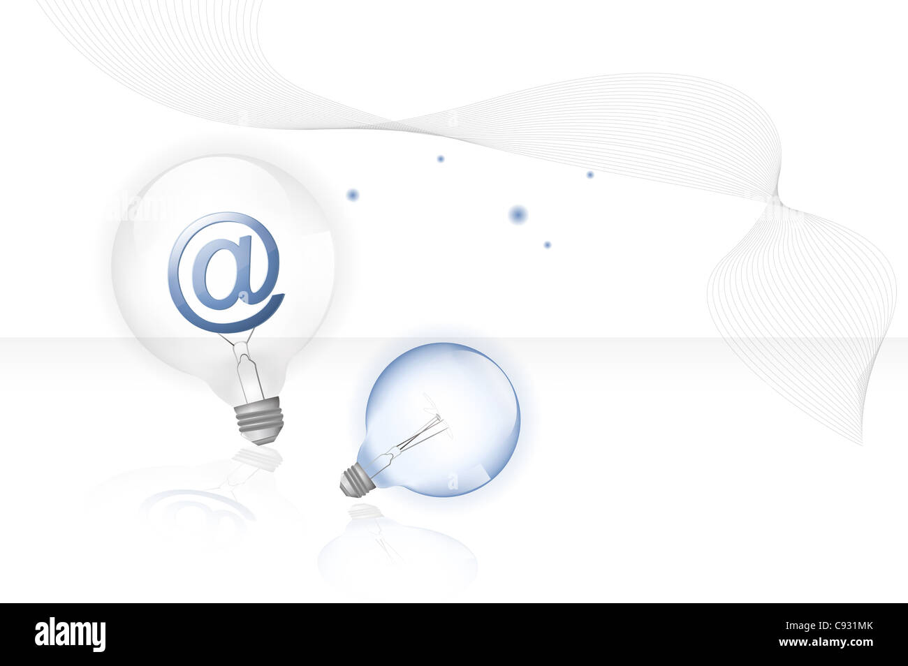 'at' symbol in light Bulb Stock Photo - Alamy