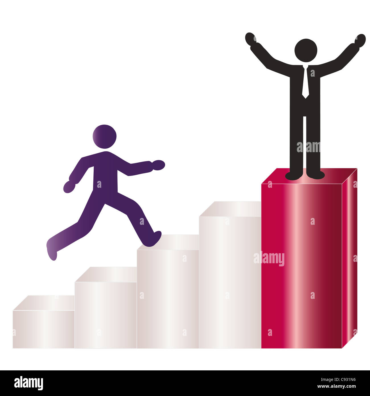 Abstract concept show happy people reach target Stock Photo - Alamy