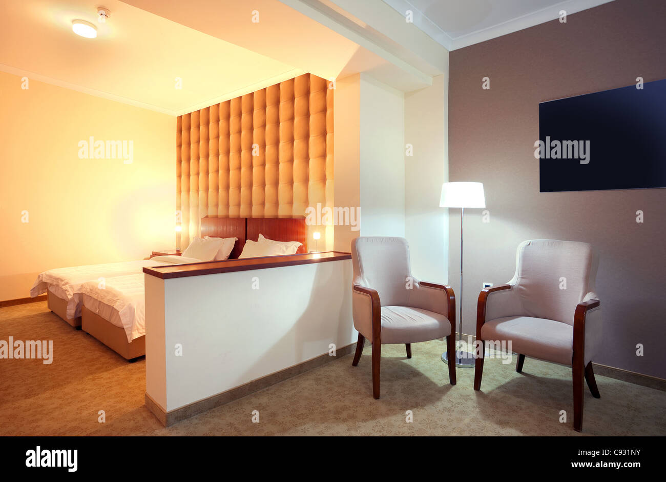 Interior of a modern empty hotel apartment Stock Photo - Alamy