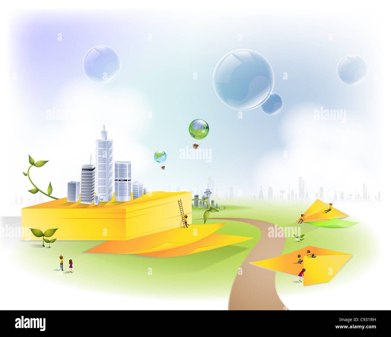 Flying paper planes Cut Out Stock Images & Pictures - Alamy