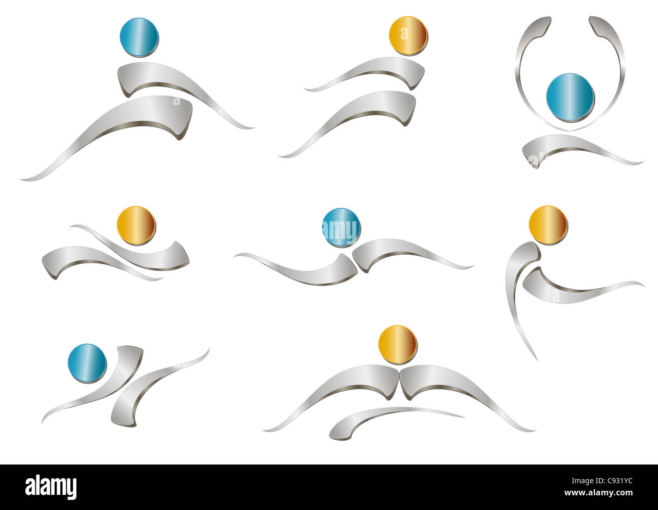 Abstract people icon metallic sign Cut Out Stock Images & Pictures - Alamy