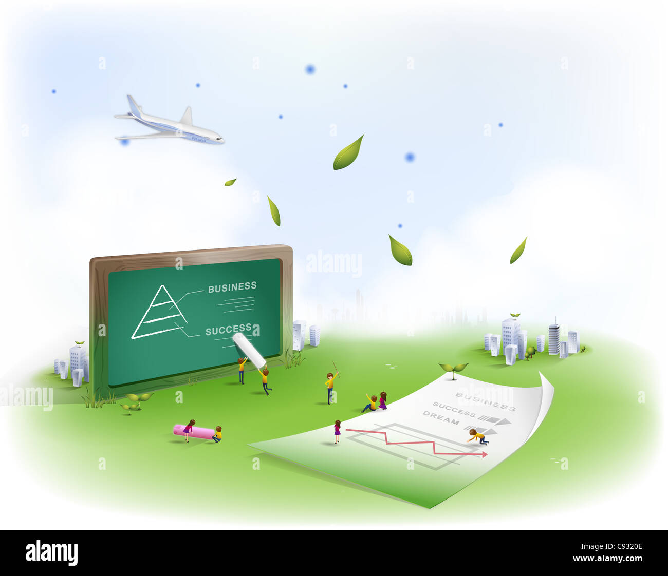 People making presentation on blackboard Stock Photo - Alamy