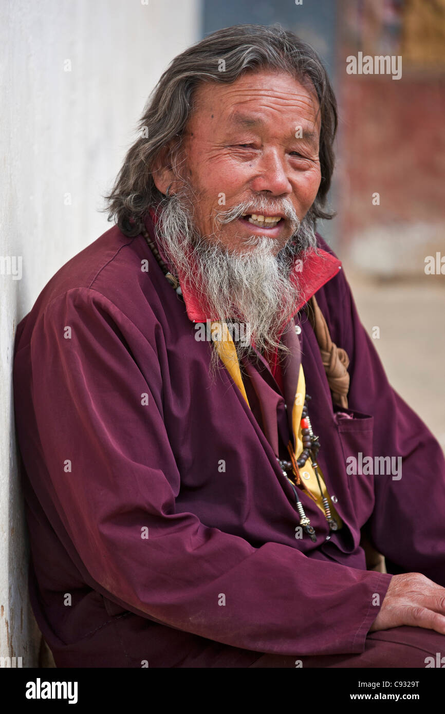 A Buddhist holy man at Gangte Goemba monastery which was founded in ...