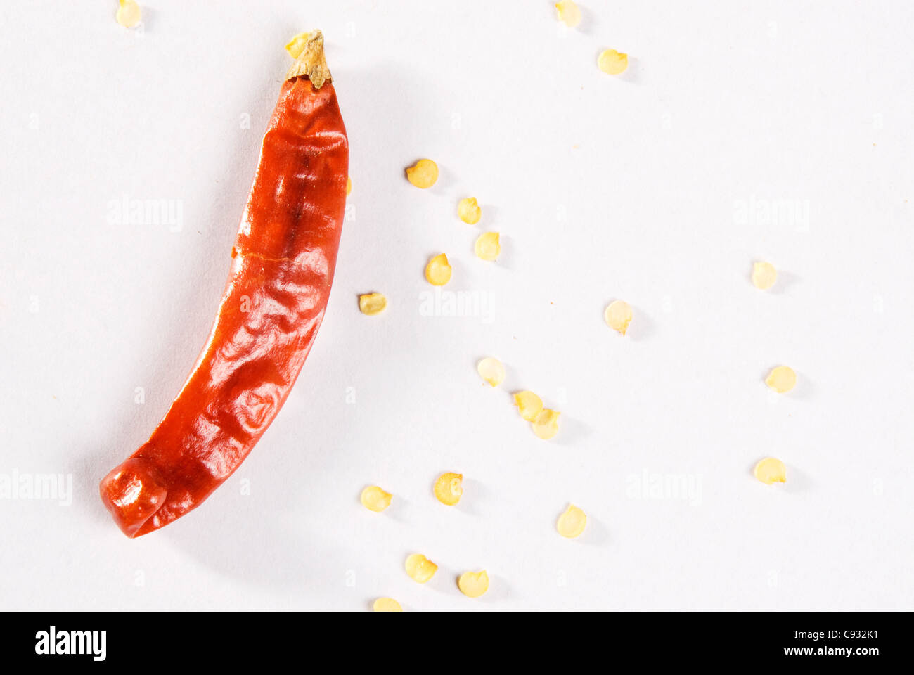 Dried Chilli with Seeds Stock Photo - Alamy