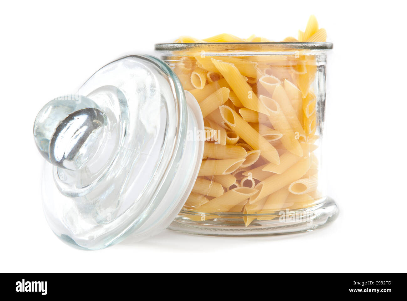 Italian pasta in glass jar Cut Out Stock Images & Pictures - Alamy