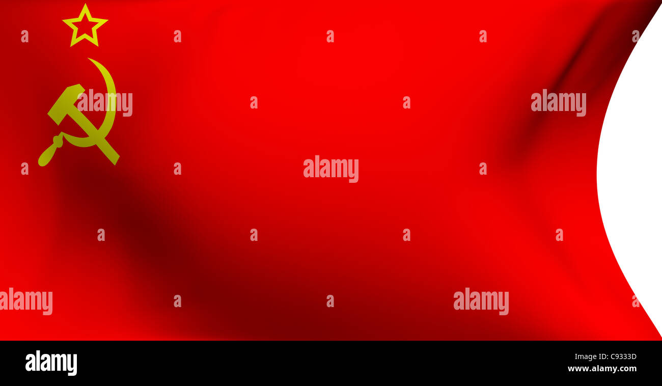 Flag of USSR against white background. Close up Stock Photo - Alamy
