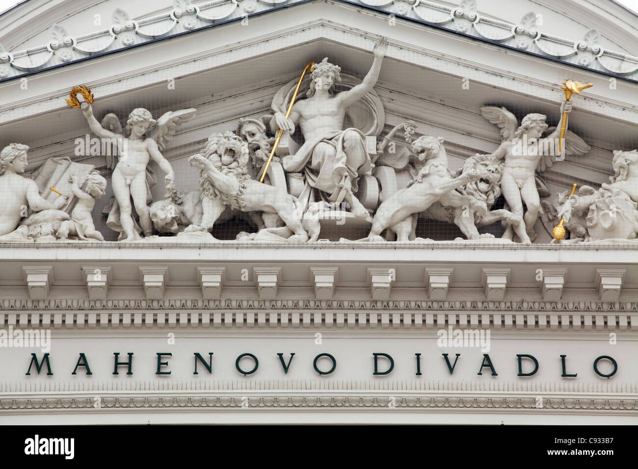 Brno, Czech Republic; Detail from the Opera Theatre Stock Photo - Alamy