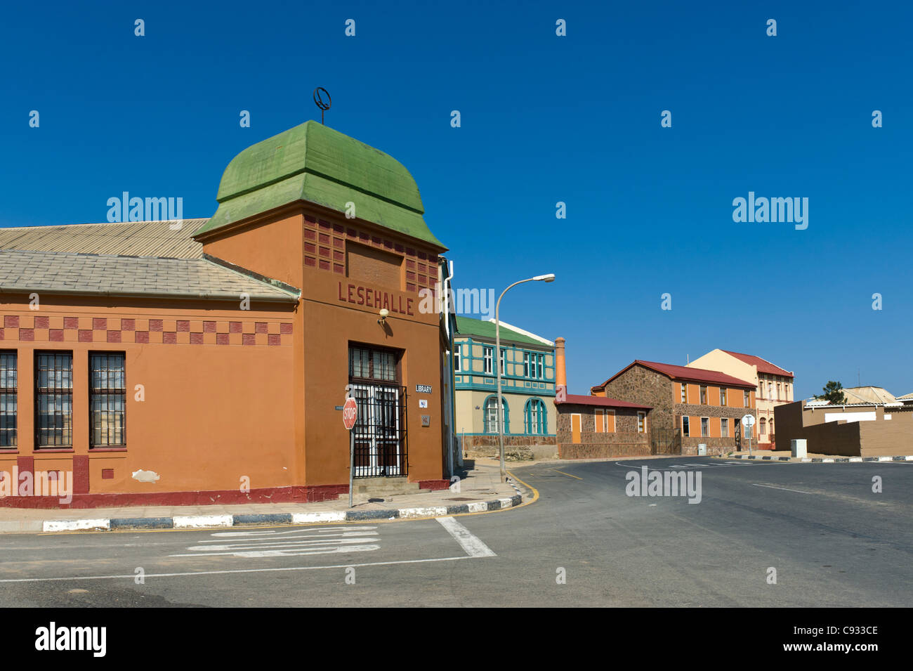 Lesehalle - Library historical building in Luederitz Namibia Stock ...