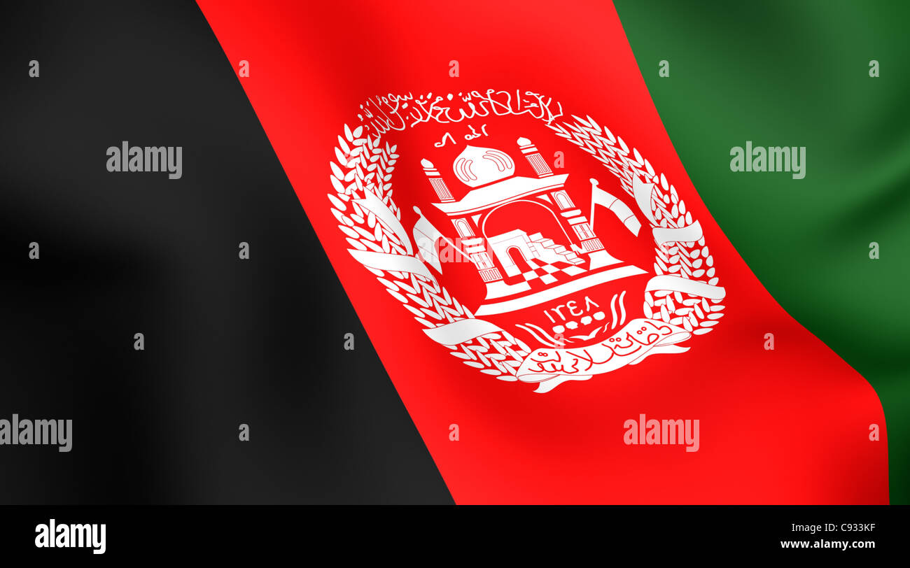 Flag of Afghanistan. Close up. Front view Stock Photo - Alamy