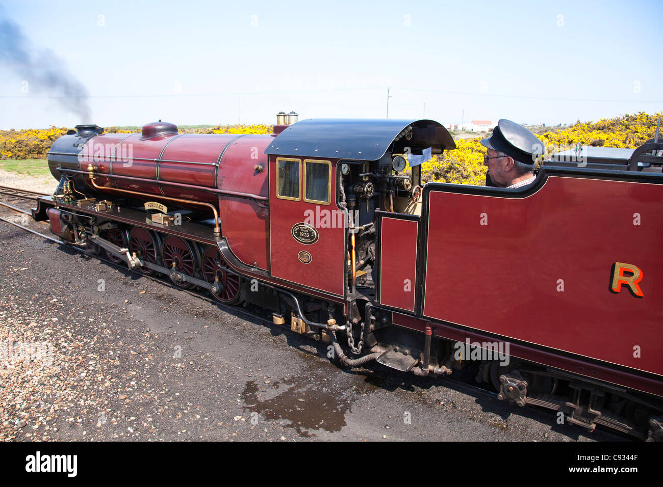England, Kent, Dungeness. 'Hercules', a mountain-type steam locomotive ...