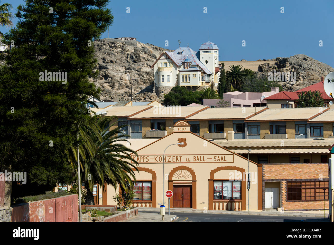Concert hall and House Goerke historical buildings in Luederitz Namibia ...