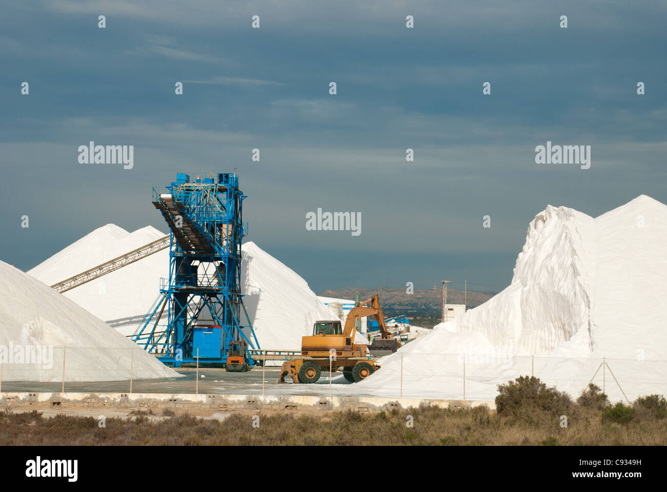 Modern salt refinery at its peak production Stock Photo - Alamy