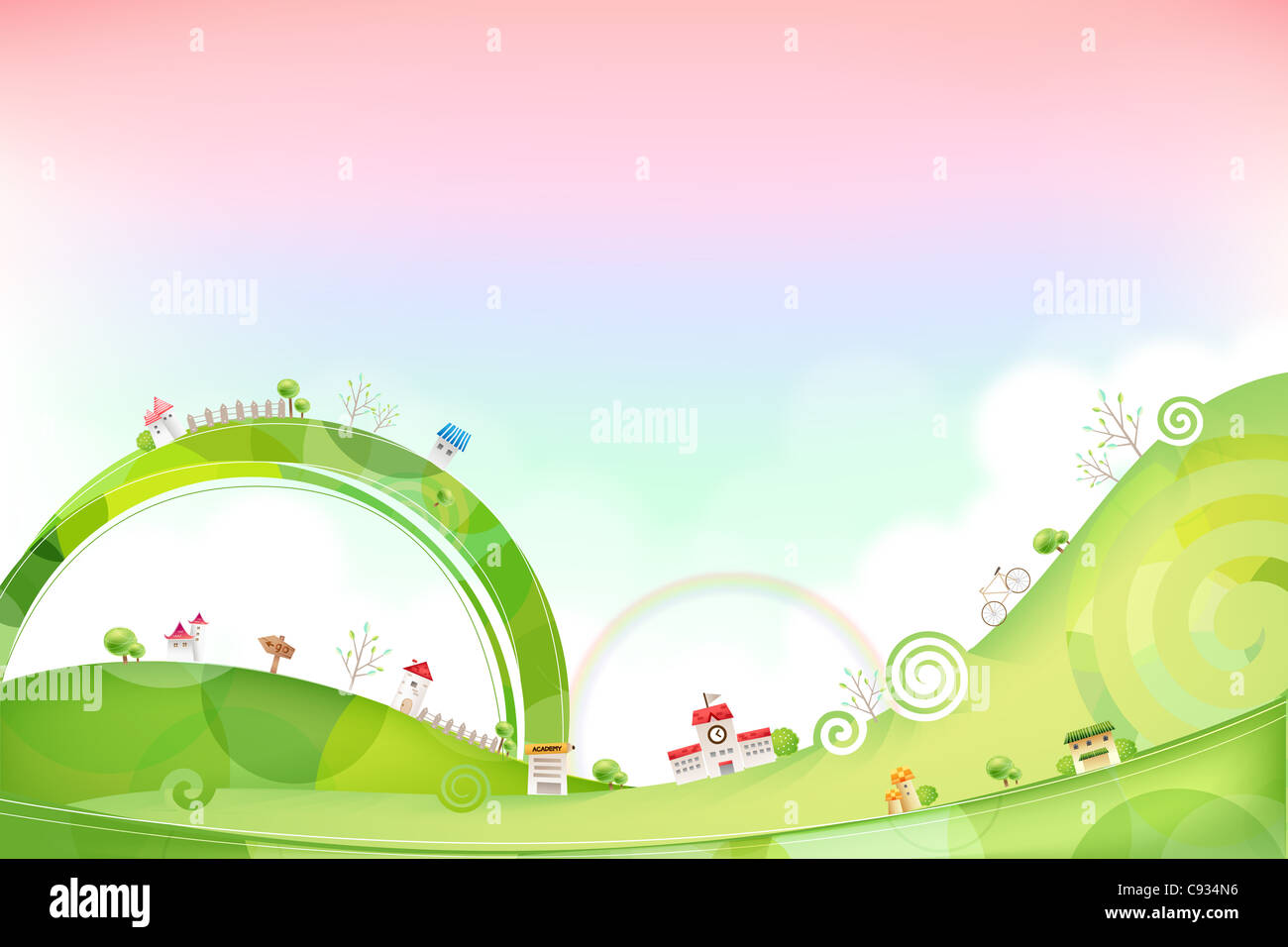 Round shape landscape over rolling landscape Stock Photo - Alamy