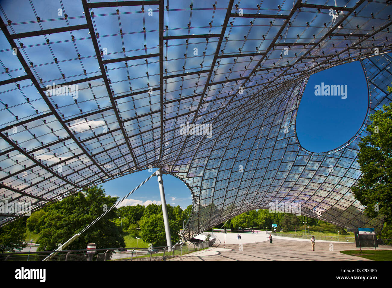 Tensile roof structure of the Munich Olympic Hall, Munich Olympic Park ...