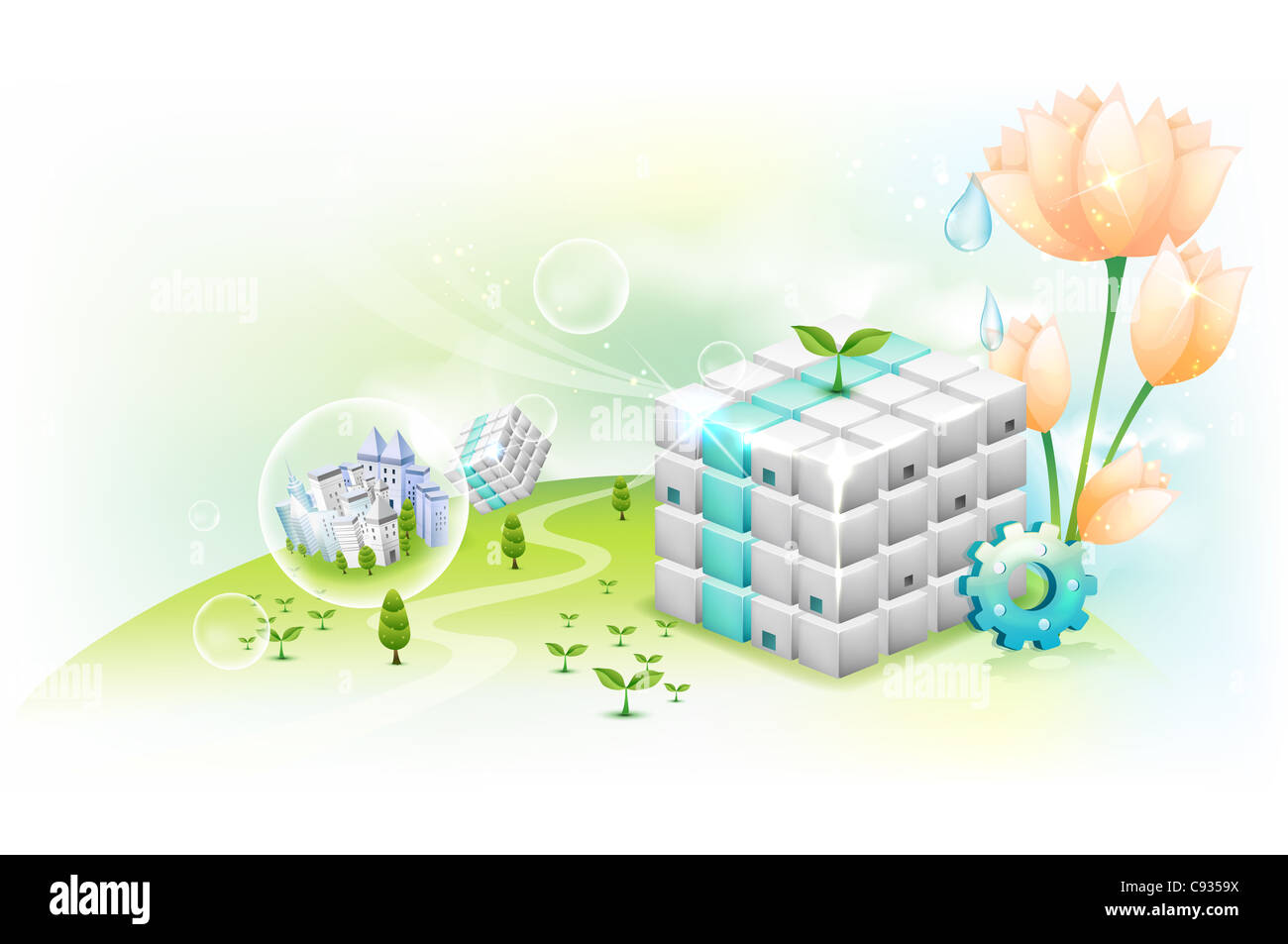 Cube of building blocks Stock Photo - Alamy