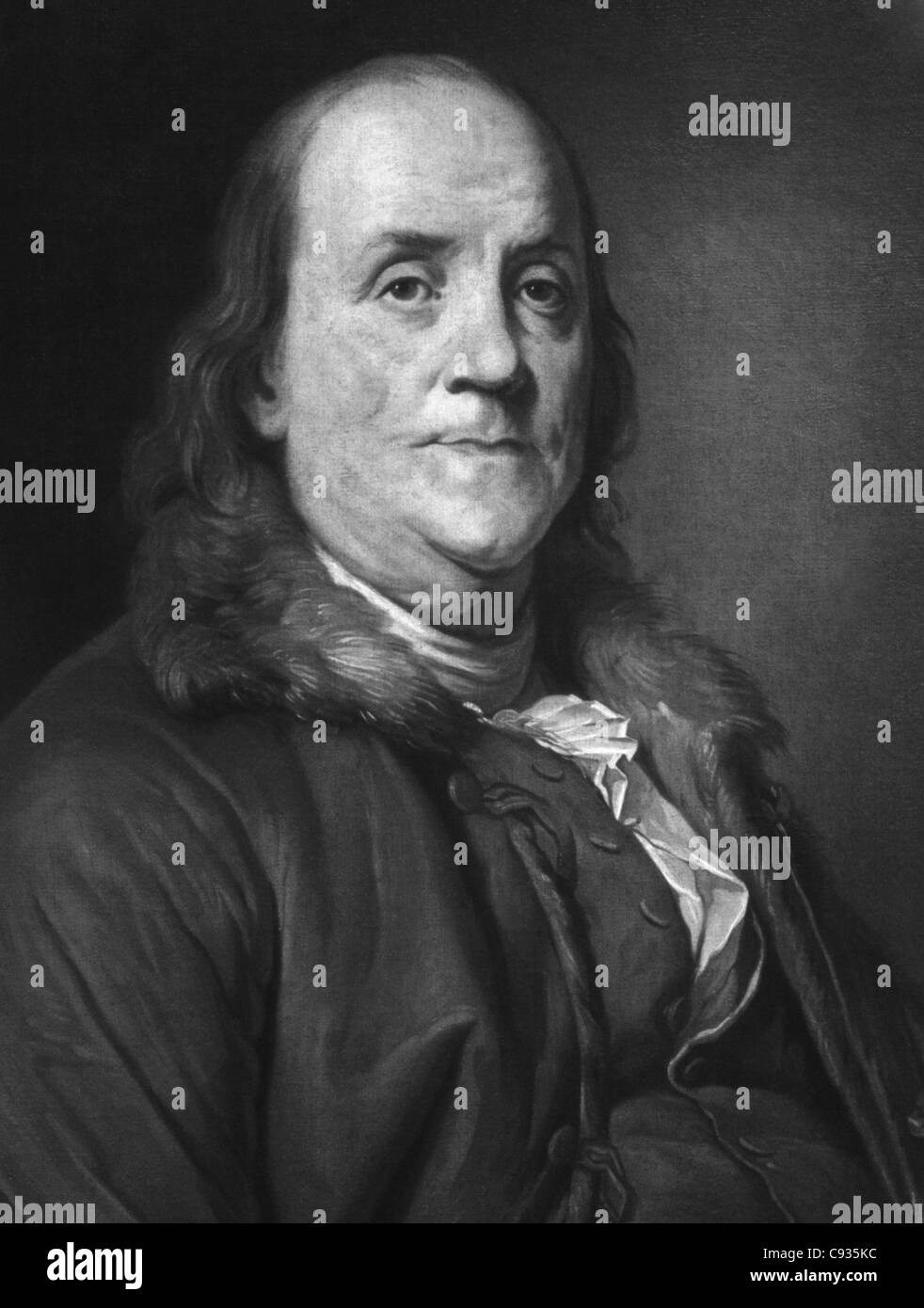 Vintage portrait of American statesman and US Founding Father Benjamin ...