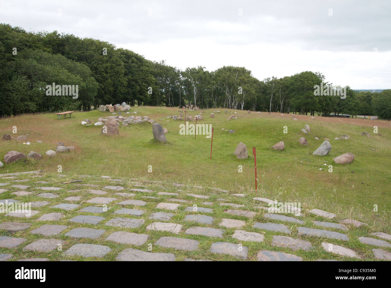 lindholm hill -ancient viking cemetery in Denmark Stock Photo - Alamy