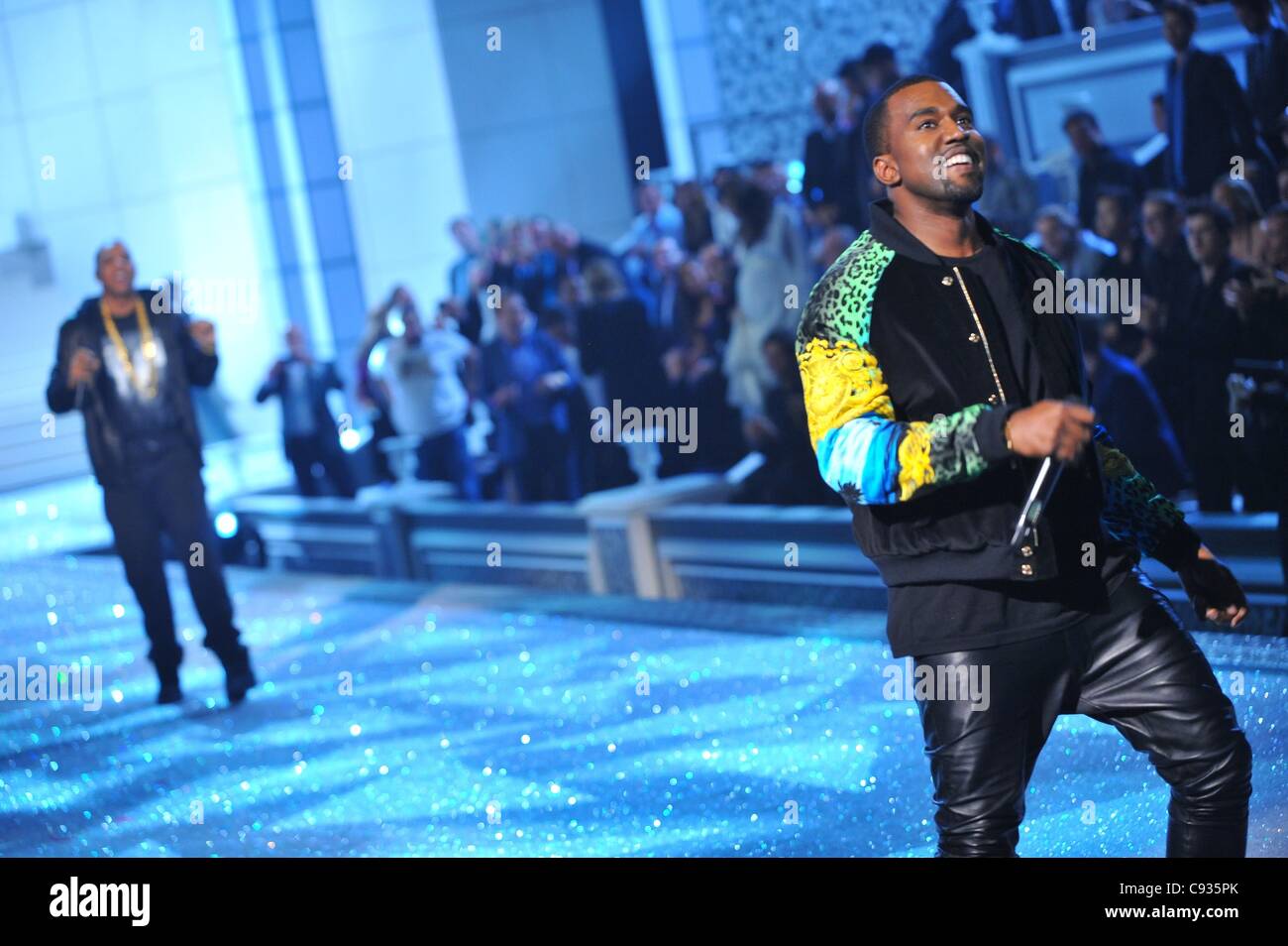 Jay-Z, Kanye West on stage for 2011 Victoria's Secret Fashion Show ...
