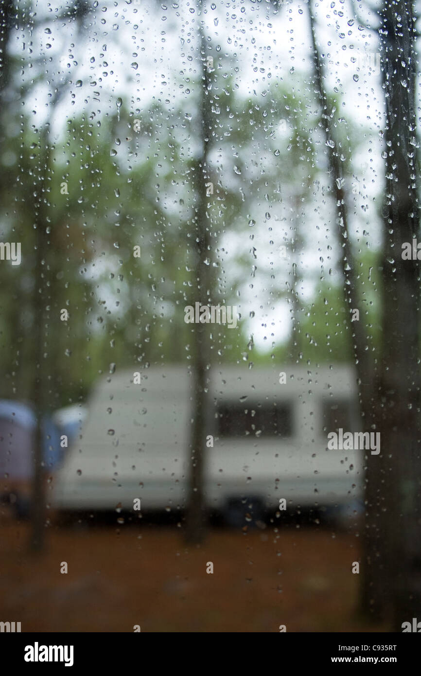 A rainy camp ground day Stock Photo - Alamy