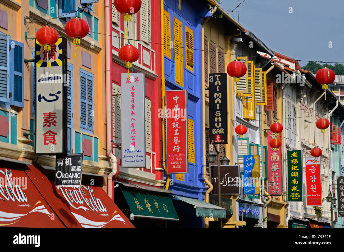 shop houses in Chinatown,Singapore Stock Photo - Alamy