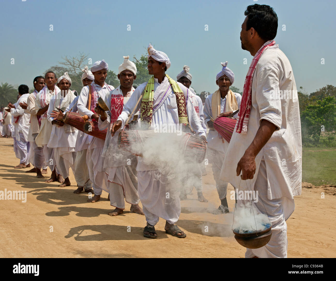 A Hindu religious procession to celebrate the opening of a new Shiva ...
