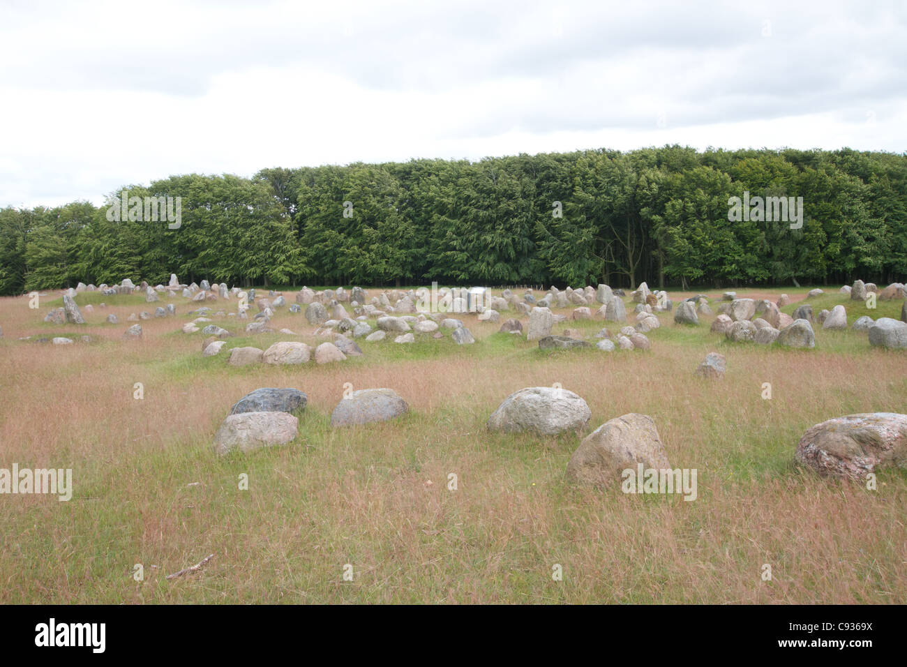 lindholm hill -ancient viking cemetery in Denmark Stock Photo - Alamy