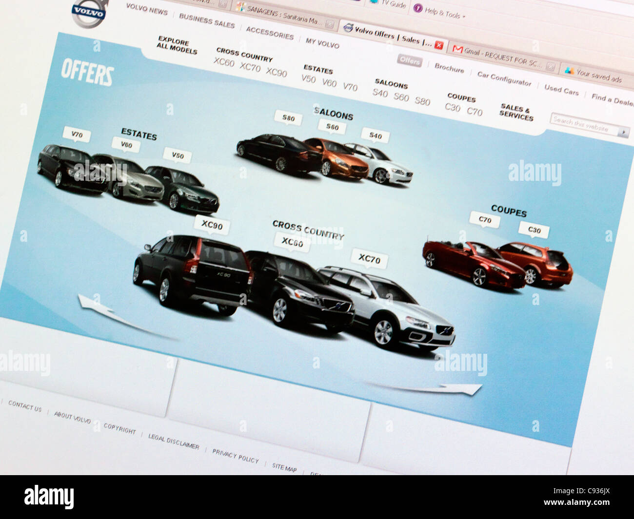 A Volvo Advert On Computer Screen Stock Photo - Alamy