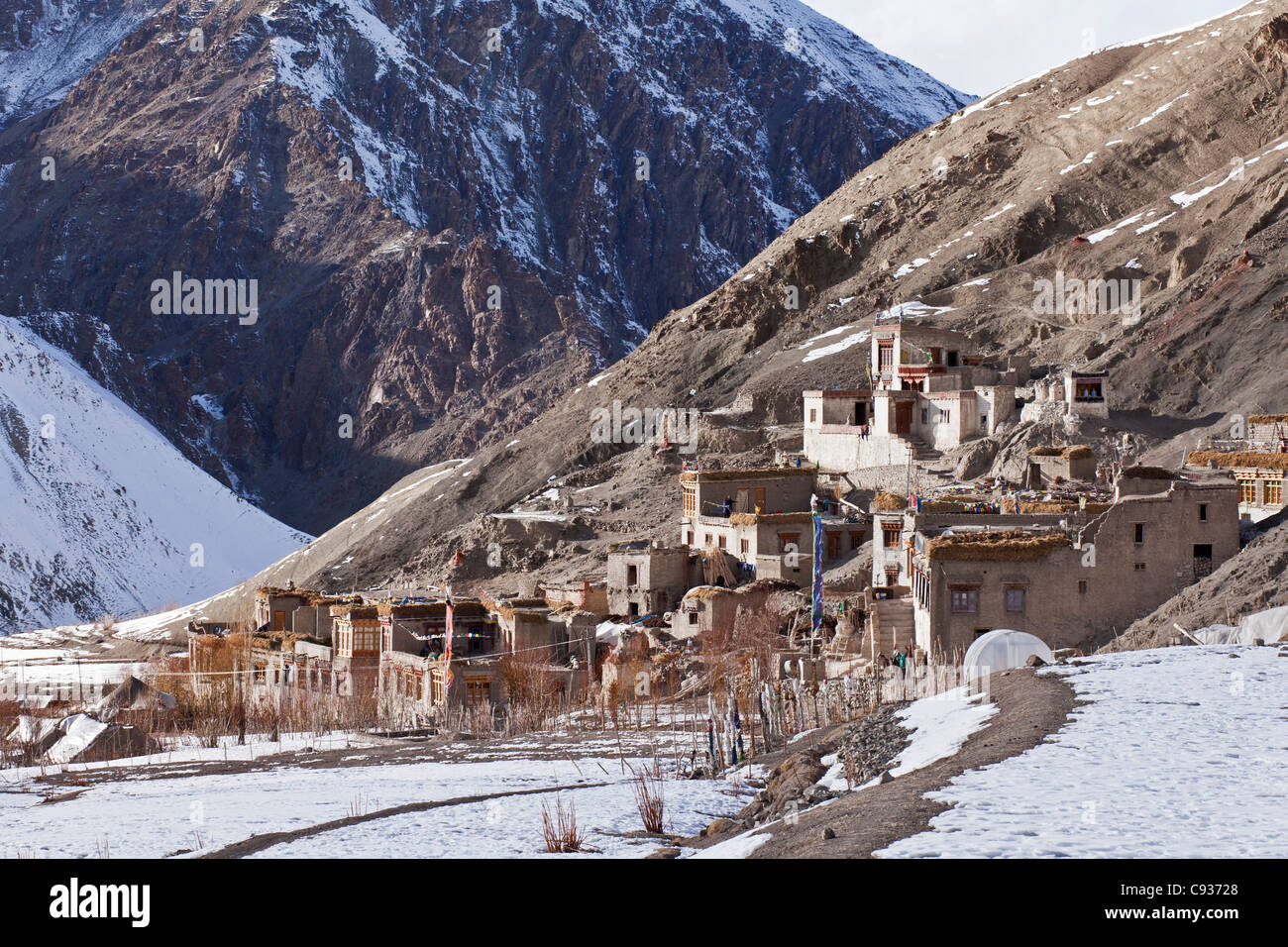 India, Ladakh, Rumbak. The remote village of Rumbak, a favourite ...