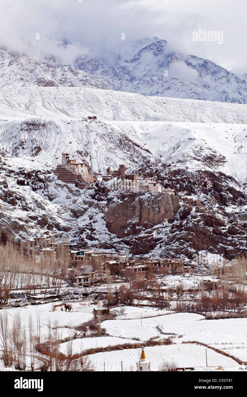 India, Ladakh, Basgo. The ancient fort at Basgo, at one time capital of ...