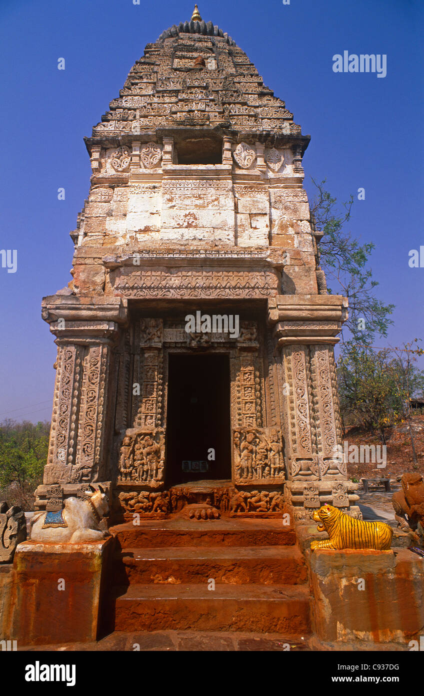 India, Madhya Pradesh, Umaria. Ancient and remote temples and shrines ...