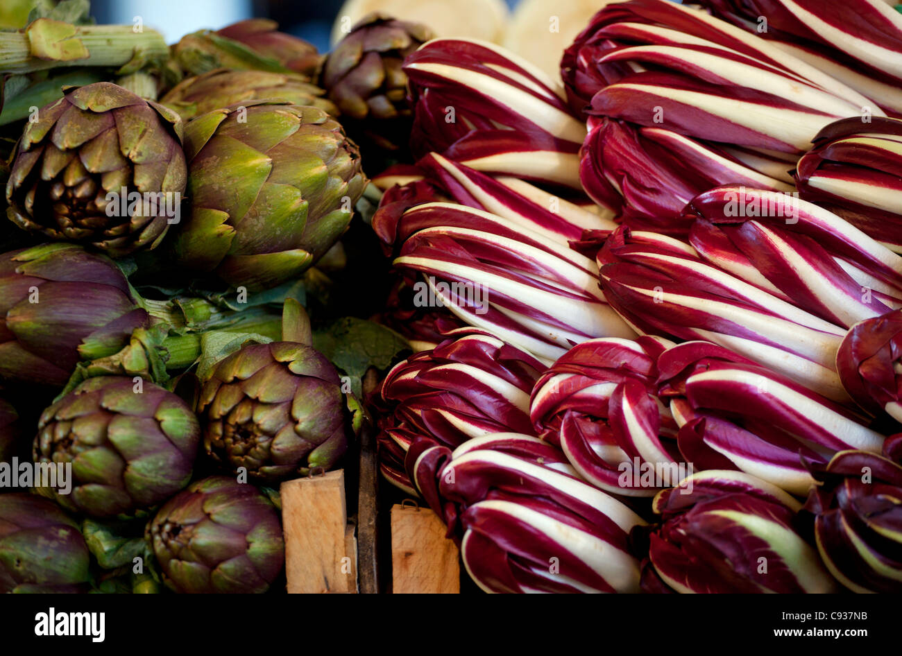 Venice, Veneto, Italy; Vegetables on display in the market Stock Photo ...