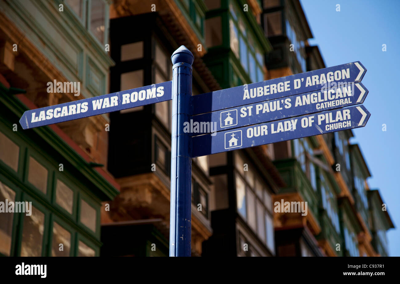 Malta, Europe; Street signs in the city of Valletta Stock Photo - Alamy