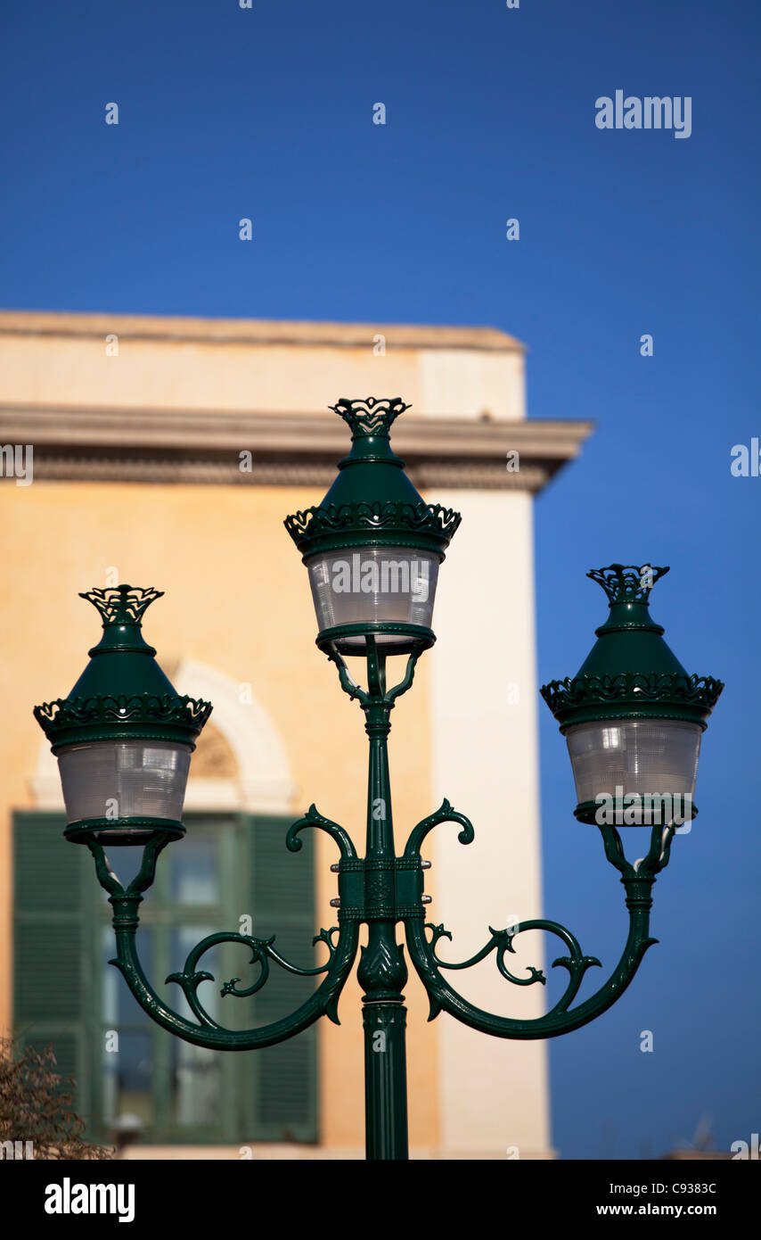 Sicily, Italy, Western Europe; Lamp post in the Trapani's historical ...