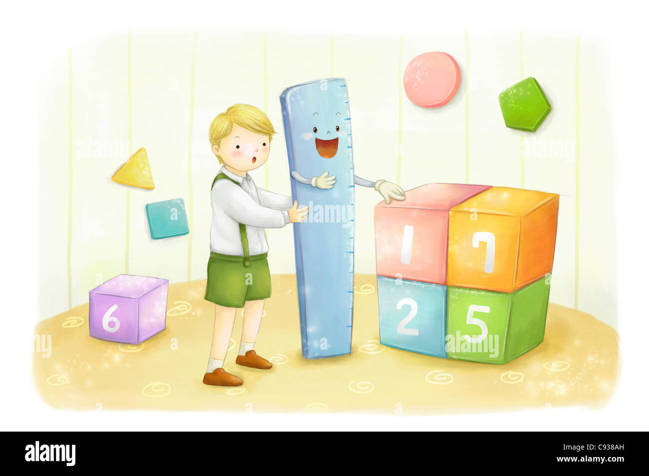 Children measuring length at school hi-res stock photography and images ...