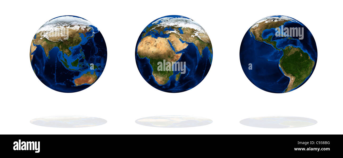 Set of earth isolated on white background Stock Photo - Alamy