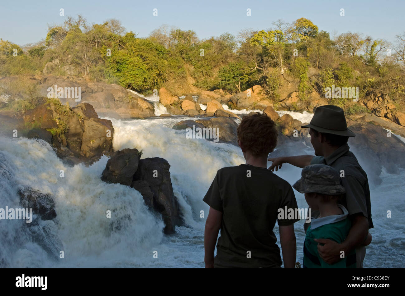 Malawi, Majete Wildlife Reserve. A safari guide points out the ...