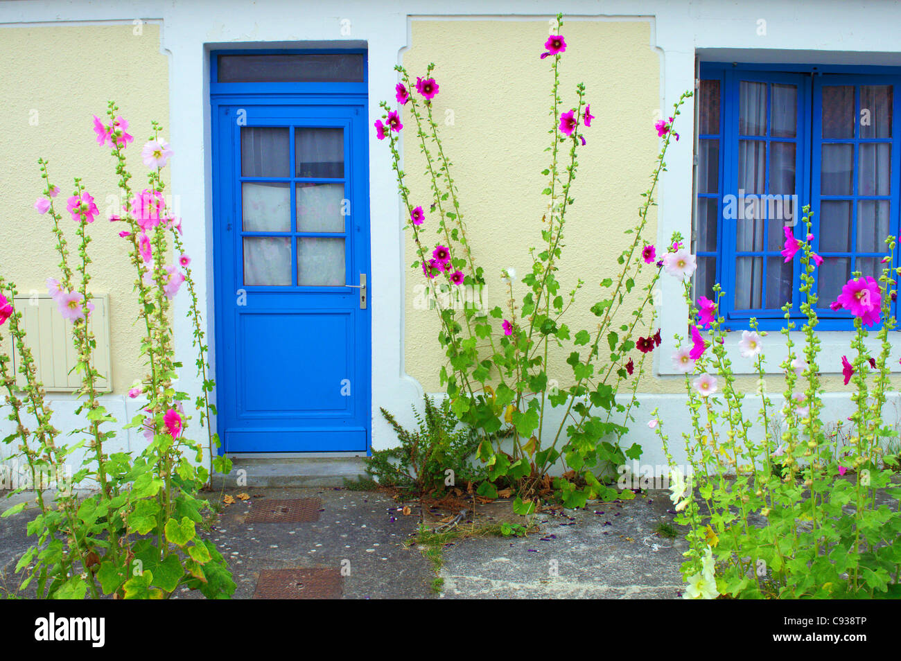 TYpical house with flowers in france charene maritme Stock Photo - Alamy
