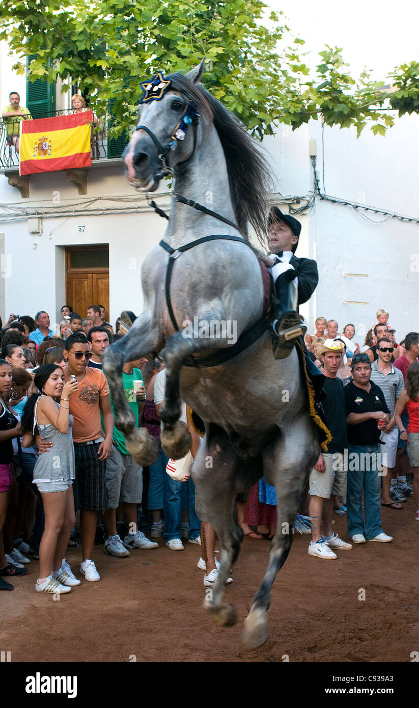 Rider and horse in traditional attire at local celebration 'Sant Jaume ...