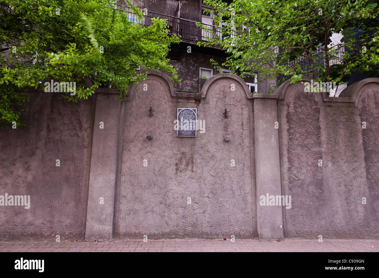Poland, Cracow. Fragment of the ghetto walls in the Jewish Quarter of ...