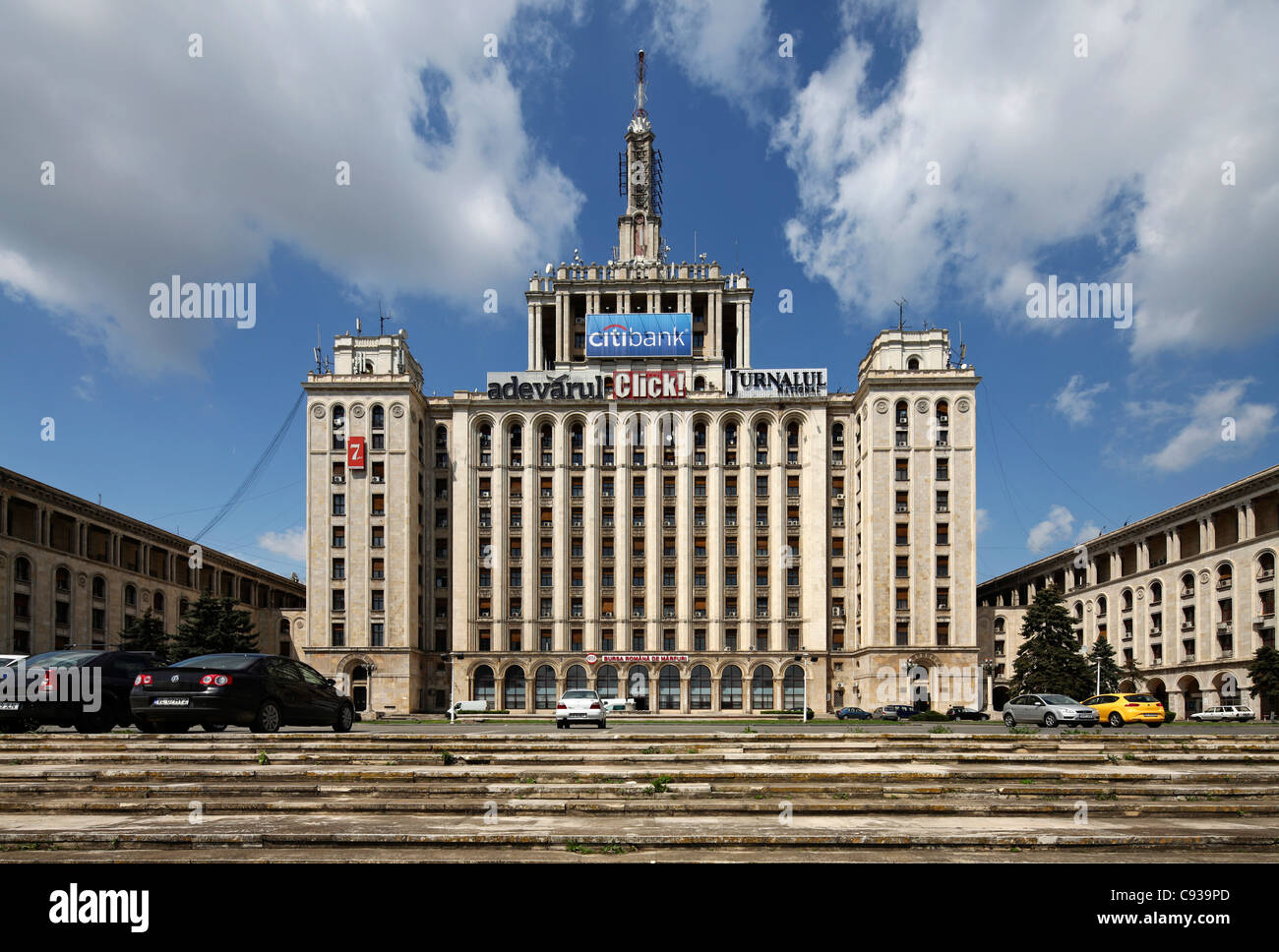 Casa Presei Libere is a building in northern Bucharest, Romania Stock ...