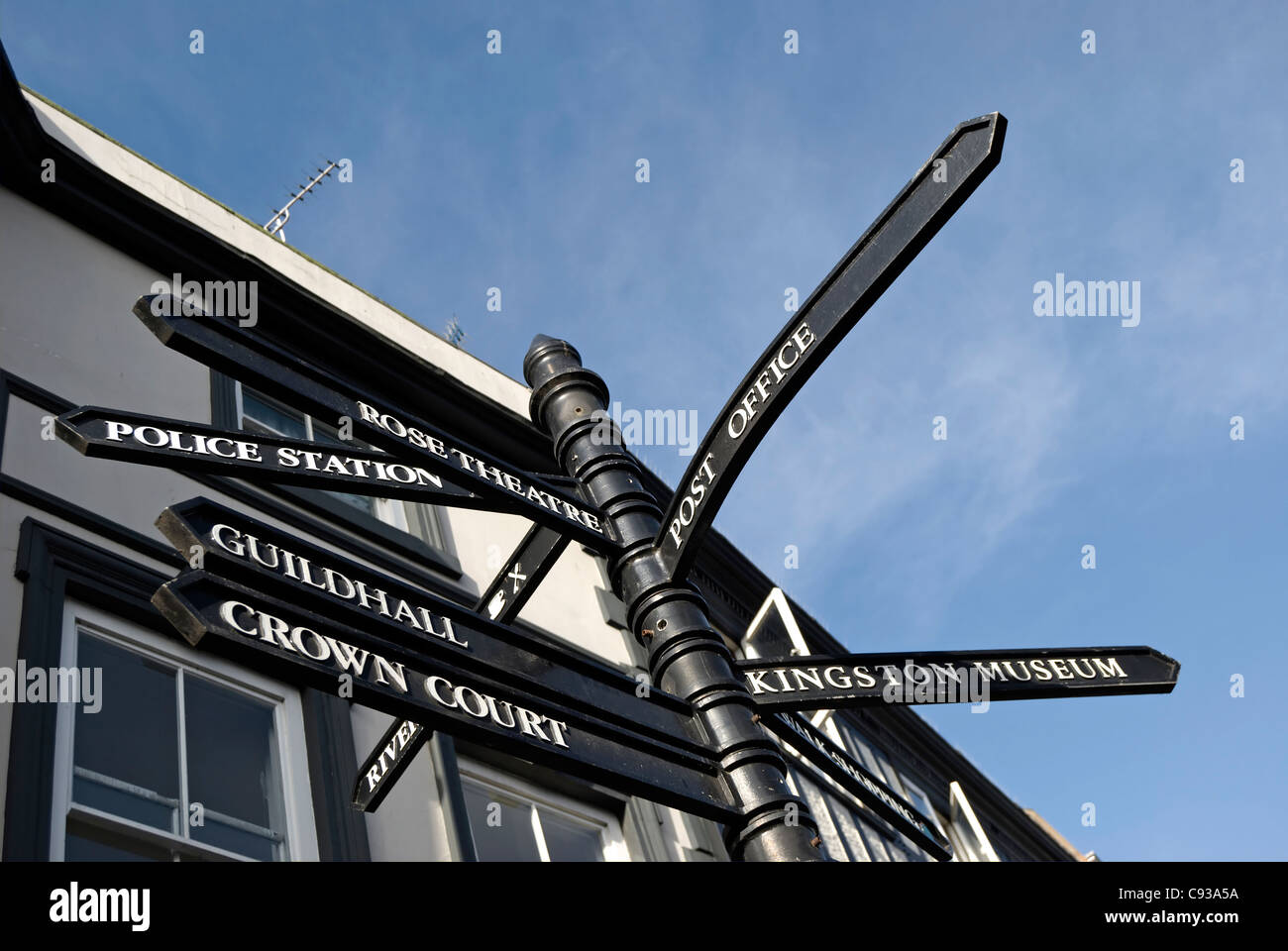 multitude of directions pointers forming a signpost in kingston upon ...