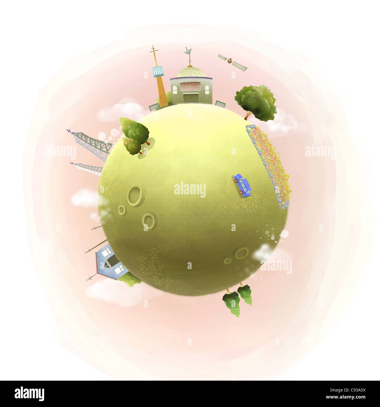 Building exterior transportation architecture satellite dish hi-res ...